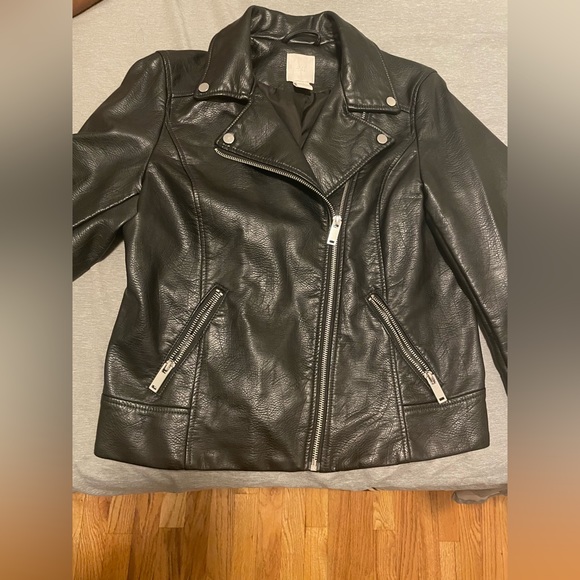 H&M | Jackets & Coats | Moto Faux Leather Jacket Hm | Poshmark